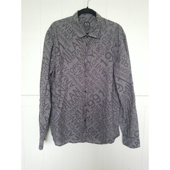 A/X Armani Exchange | Shirts | Armani Exchange Ax Logo All Over Print ...